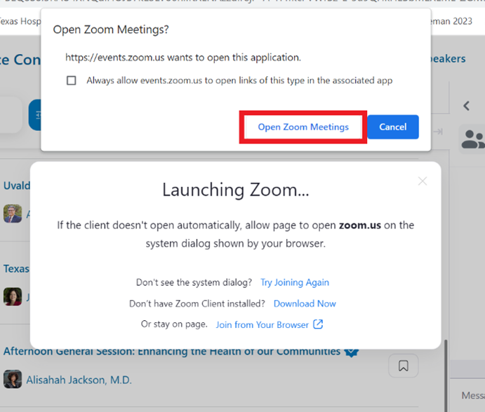 Zoom Event FAQ - Texas Hospital Association